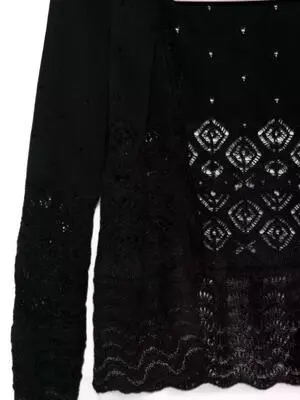 John Galliano Vintage 2000s Open-knit Crochet Cardigan