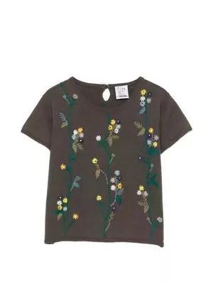 Moschino 2000s Floral-embroidered T-shirt