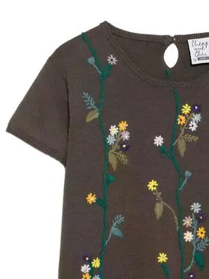 Moschino 2000s Floral-embroidered T-shirt