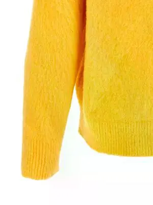 ROBERTO COLLINA Gauze Finish Brushed Texture Crew Neck Sweater - Yellow
