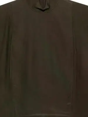 JIL SANDER Dark Silk High-neck Paneled Blouse