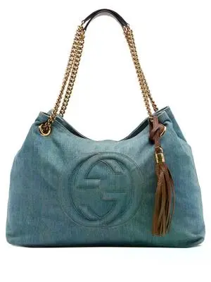 Gucci Denim Soho Chain Tote Bag - Blue