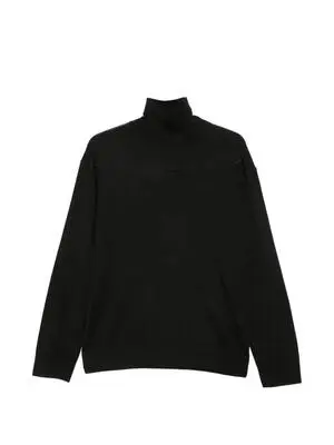 LANEUS Roll-neck Wool Sweater - Black