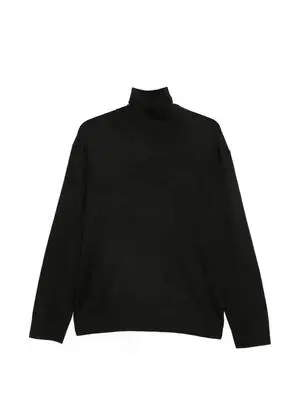 LANEUS Roll-neck Wool Sweater - Black