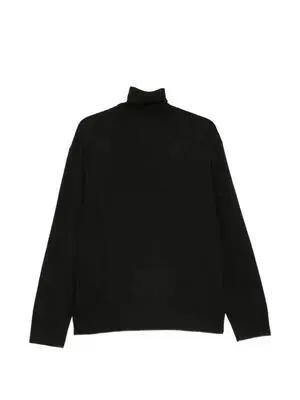 LANEUS Roll-neck Wool Sweater - Black