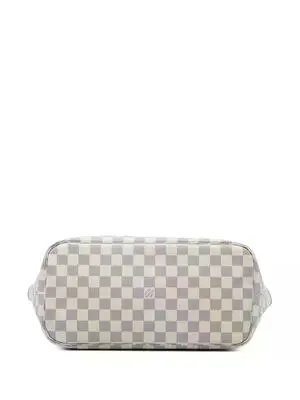 LOUIS VUITTON Damier Azur Neverfull Mm Tote Bag - White