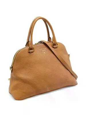 Prada Vitello Leather Dome Satchel Bag