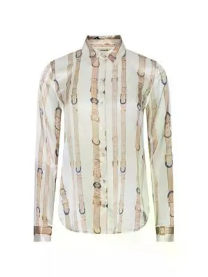 L'Agence Tyler Belt-print Blouse - Neutrals