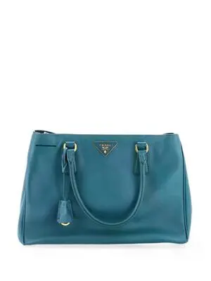Prada Gardener's Saffiano Leather Medium Tote Bag - Blue