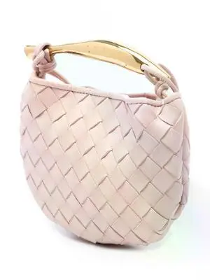 Bottega Veneta 2012-2026 Baby Lambskin Intrecciato Sardine Satchel - Pink