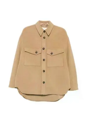 Closed Button-up Shirt Jacket - Neutrals