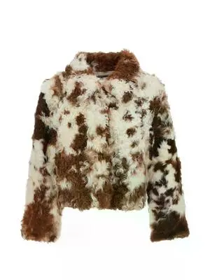 MARTHA LOUIS Cow-print Shearling Jacket