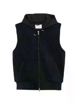 GRAN SASSO Quilted Hooded Gilet - Blue