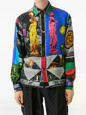 Versace Printed Silk Twill Regular Shirt