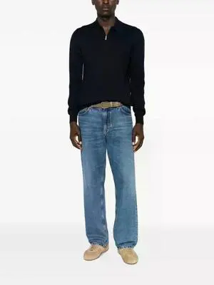 GRAN SASSO Quarter-zip Polo Sweater - Blue