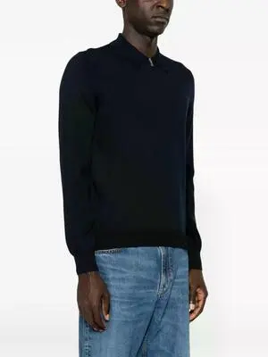 GRAN SASSO Quarter-zip Polo Sweater - Blue