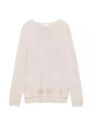 AROVESCIO Glitter-trim Boat-neck Sweater