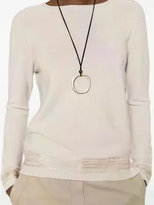 AROVESCIO Glitter-trim Boat-neck Sweater