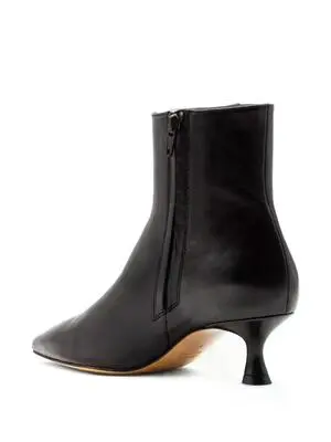MARA BINI Tapered-toe Leather Ankle Boots - Black