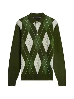 Tommy Hilfiger Argyle Long-sleeve Polo Shirt