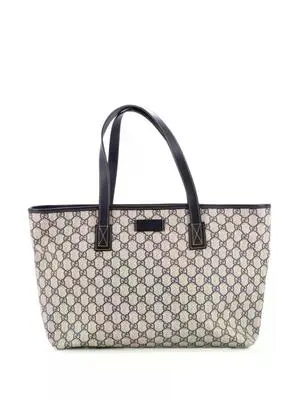 Gucci Plus Gg Coated Canvas With Leather Medium Tote Bag