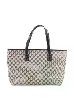 Gucci Plus Gg Coated Canvas With Leather Medium Tote Bag