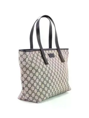 Gucci Plus Gg Coated Canvas With Leather Medium Tote Bag