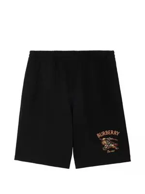 Burberry Knight Check Cotton Shorts - Black
