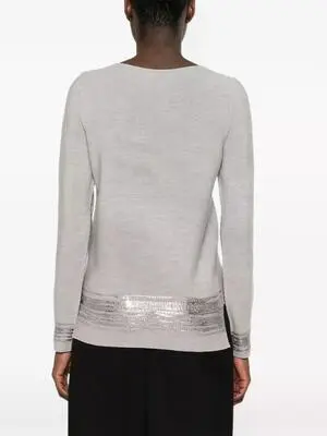 AROVESCIO Metallic-trim Side-slit Sweater