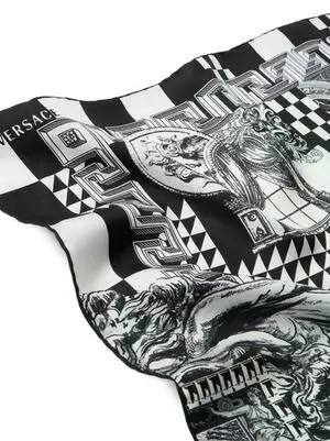 Versace Printed Silk Twill Scarf 55 Cm
