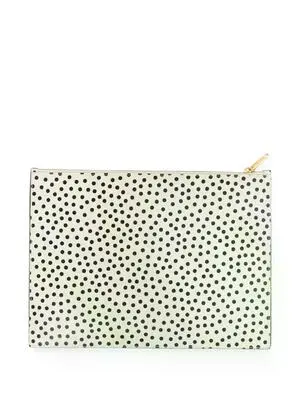 Saint Laurent Polka Dot Zipped Clutch Bag