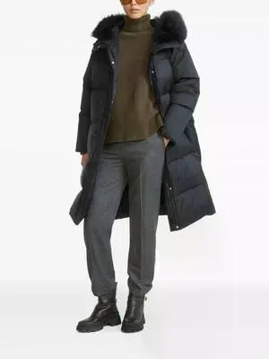 YVES SALOMON Lamb Wool-trim Down Jacket