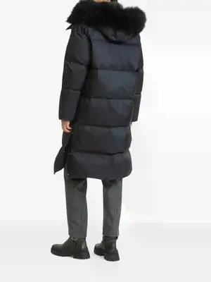 YVES SALOMON Lamb Wool-trim Down Jacket