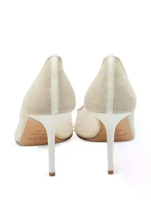 JIMMY CHOO Embellished Mesh Love Heeled Pumps