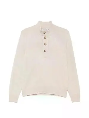 GRAN SASSO Button-up High-neck Sweater - Neutrals