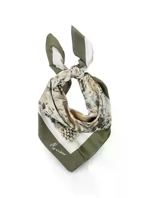 Guess Snake-print Logo-print Scarf - Neutrals