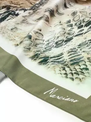 Guess Snake-print Logo-print Scarf