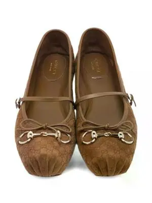 Gucci Horsebit Gg Ballet Flats