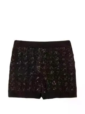 TWINSET Jacquard-knit Shorts With Houndstooth Pattern