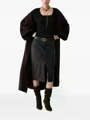 Liu Jo Ribbed Sweater With Balloon Sleeves - Black