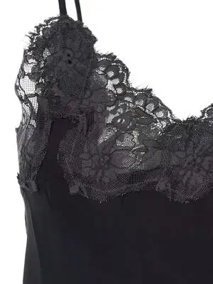 Gold Hawk Marilyn Lace-trim Silk Top - Black
