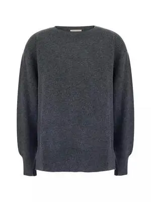 SEMICOUTURE Candy Crew-neck Ribbed-trim Sweater - Grey