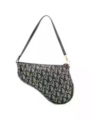 Dior Vintage Saddle Bag Diorissimo Canvas Mini Clutch Bag