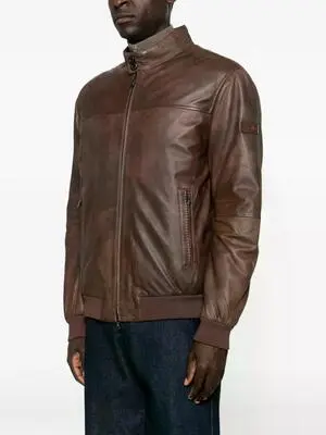 Peuterey Fionia Zip-up Leather Jacket