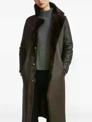 YVES SALOMON Reversible Belted Shearling Coat