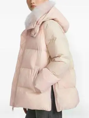 YVES SALOMON Shearling-trim A-line Jacket