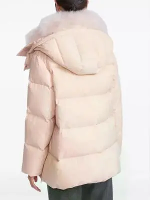 YVES SALOMON Shearling-trim A-line Jacket