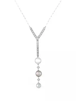 LB EXCLUSIVE Diamond And Pearl Necklace - Silver