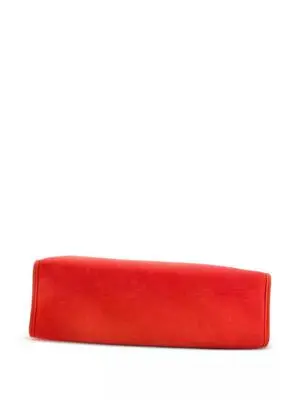 Hermès Herbag Zip Leather And Toile 31 Shoulder Bag - Red