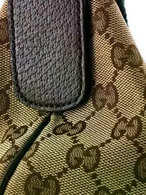 Gucci Saddle Zip Messenger Bag Gg Canvas With Leather Medium Cross Body Bag
